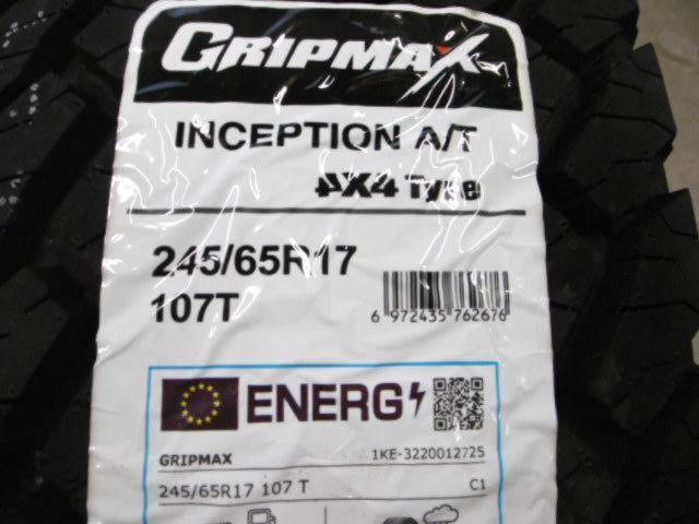 【ホワイトレター】 GRIP MAX INCEPTION A/T (インセプションA/T) 245/65-17 未使用 4本セット | カー ...