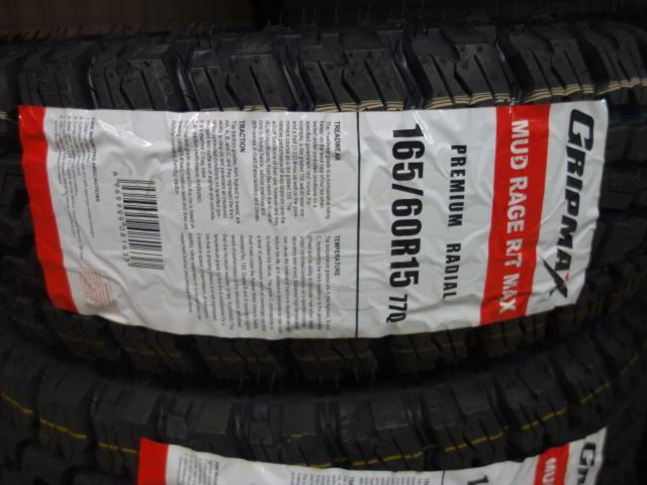 GRIP MAX MUD RAGE R/T MAXホワイトレター 165/60R15 新品 4本セット | カー用品 タイヤ 15インチタイヤ ...