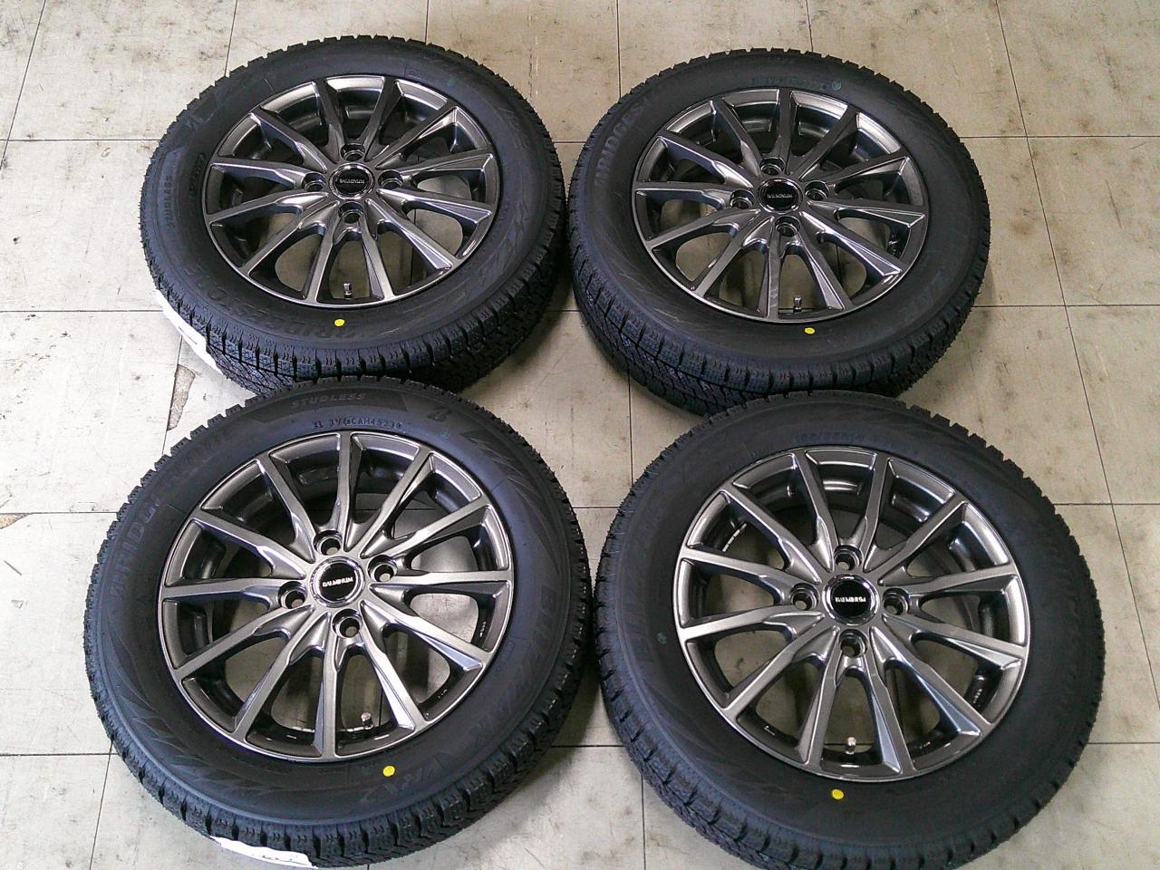 BRIDGESTONE BALMINUM AR12 + BRIDGESTONE BLIZZAK VRX2 (X08084) | カー用品 スタッドレスタイヤホイールセット 14インチ ...