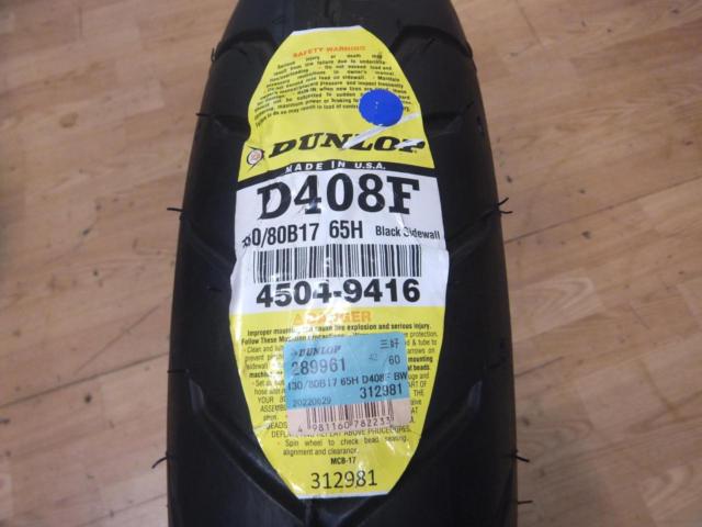 DUNLOP D408F 130/80B17 M/C 65H 2021年製 | 新古品 | アップガレージ 茨城取手店 | バイク用品 ...