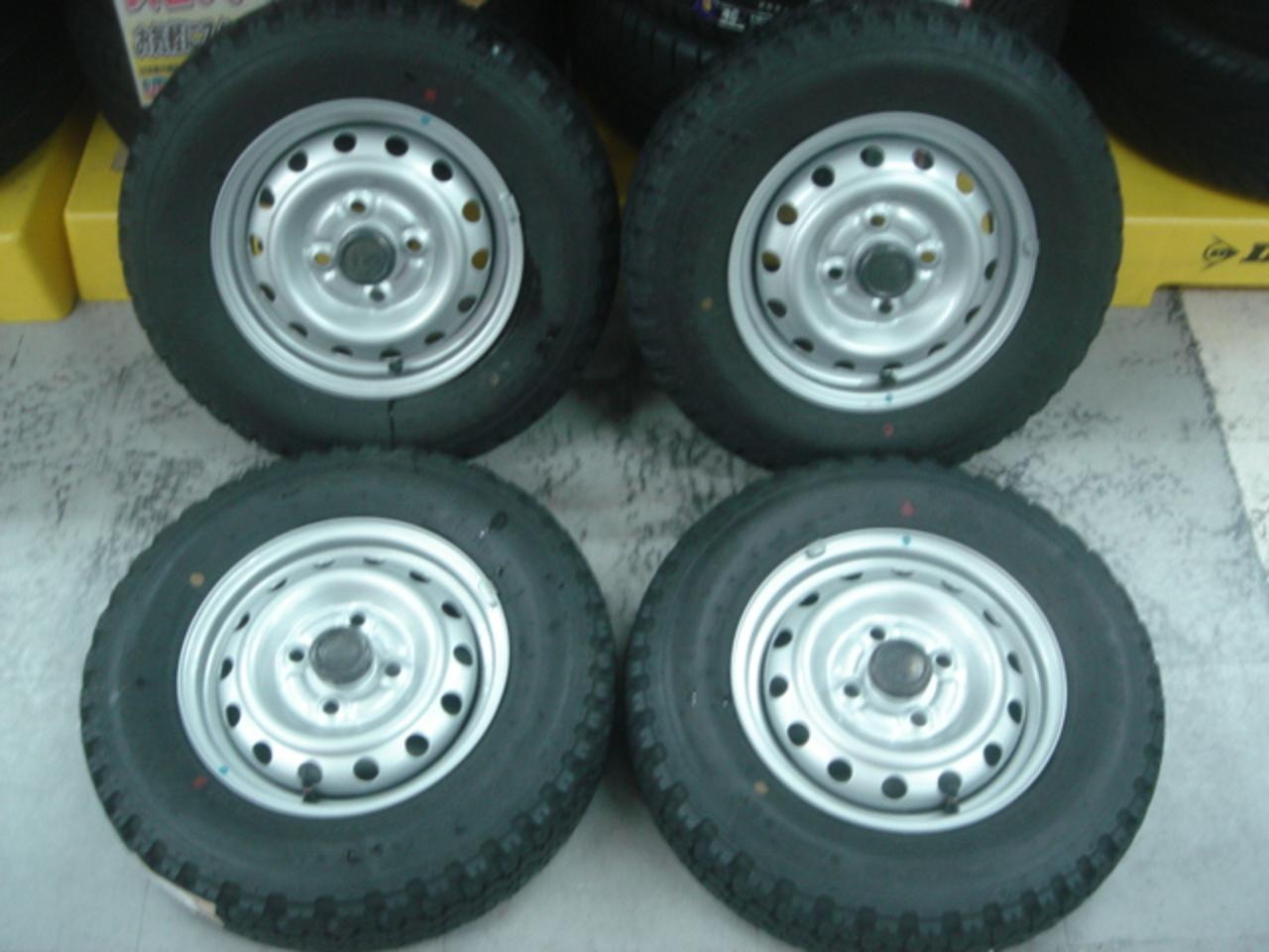 12インチスチールホイール+YOKOHAMA SUPER DIGGER 828 145R12 6PR LT タイヤホイール4本セット P04424 | カー用品 タイヤホイールセット 12 ...