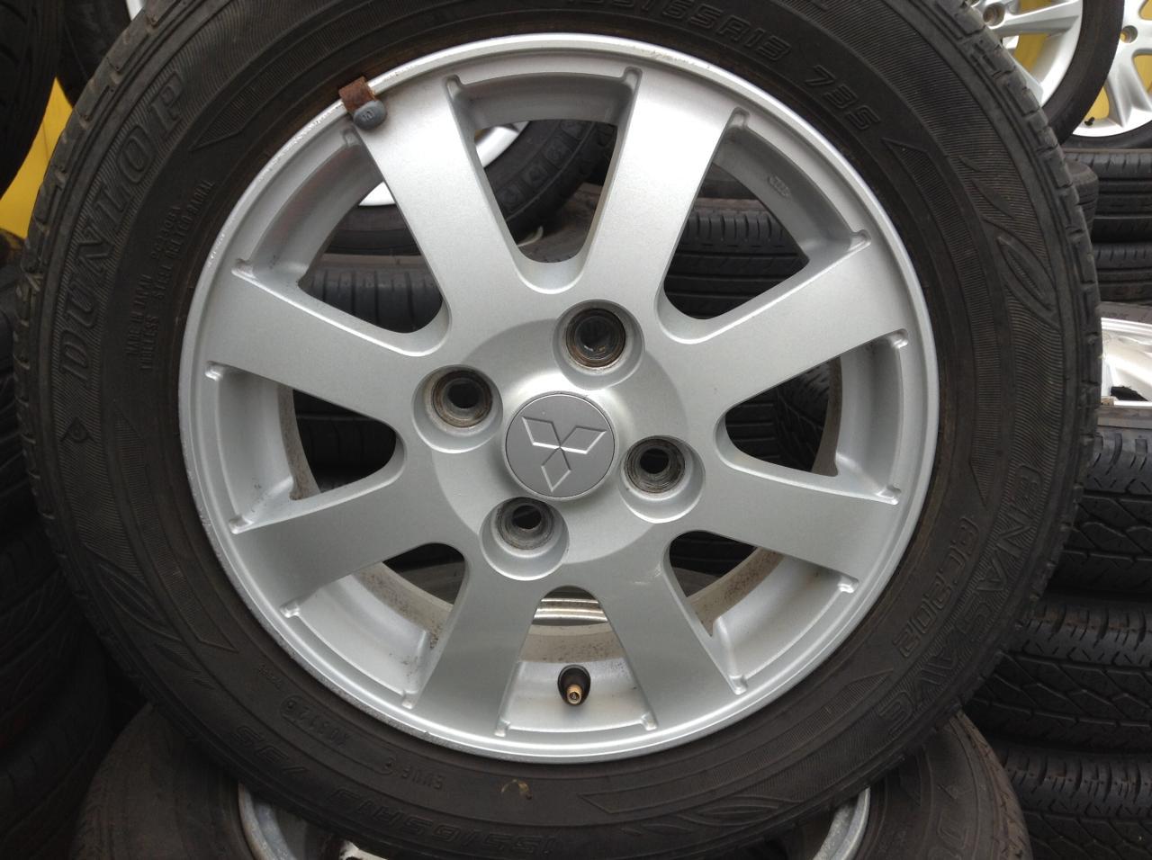 MITSUBISHI ekワゴン純正ホイール + DUNLOP ENASAVE EC202 | カー用品 タイヤホイールセット 13インチ ...