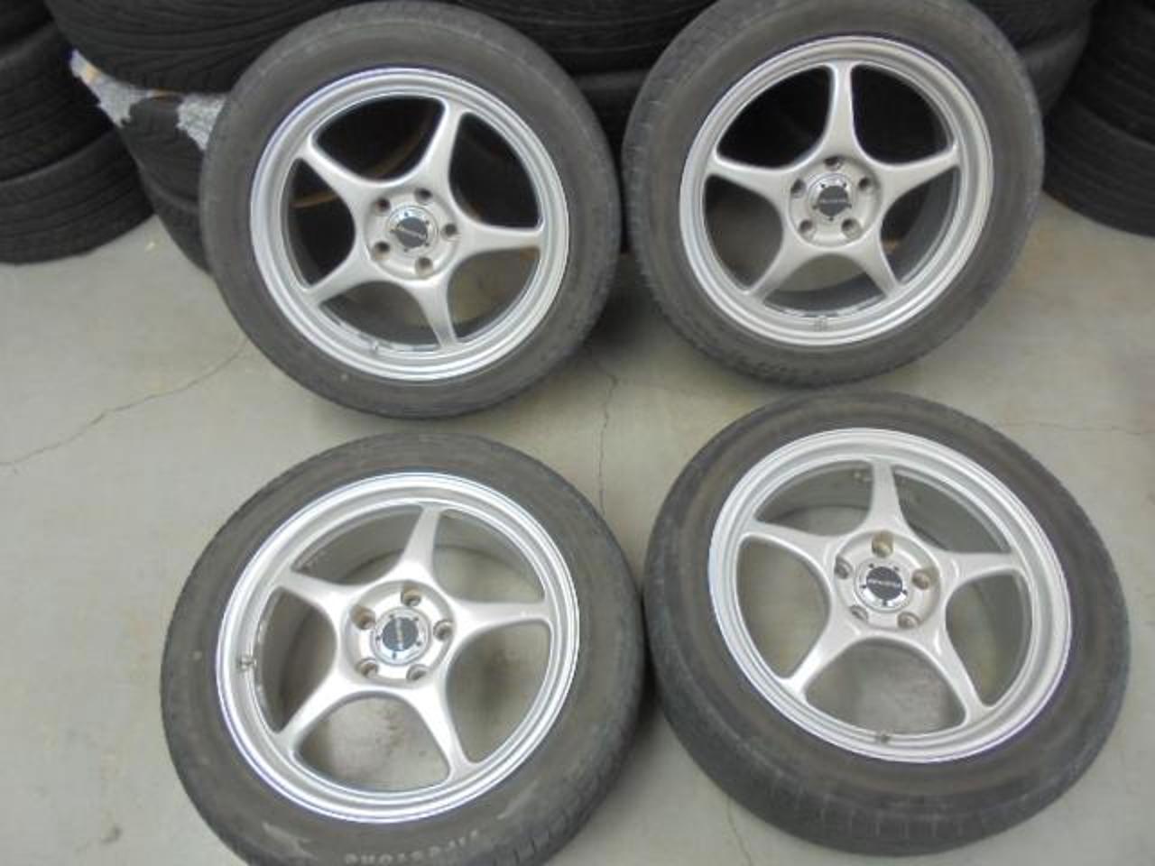 ENKEI(エンケイ) Racing(レーシング) RACING RP02 シルバー + Firestone FIREHAWK OVAL | カー用品 タイヤホイールセット 17インチタイヤ ...