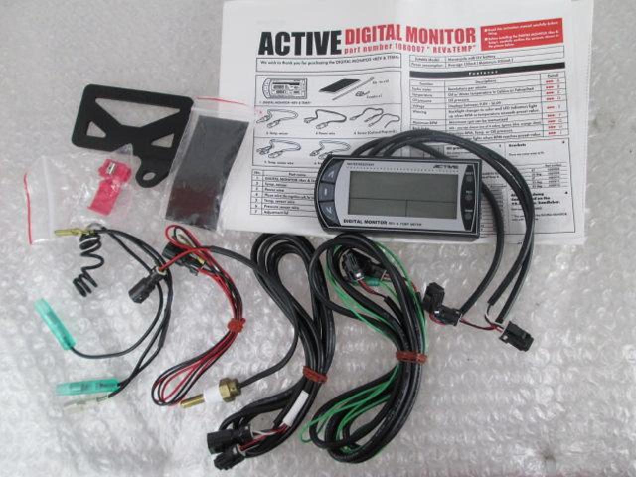 ACTIVE DIGITAL MONITER REV&TEMP(デジタルモニターレブ&テンプ) 品番1080007 汎用 12V車用 | バイク用品 メーター その他メーター(二輪)を通販で ...