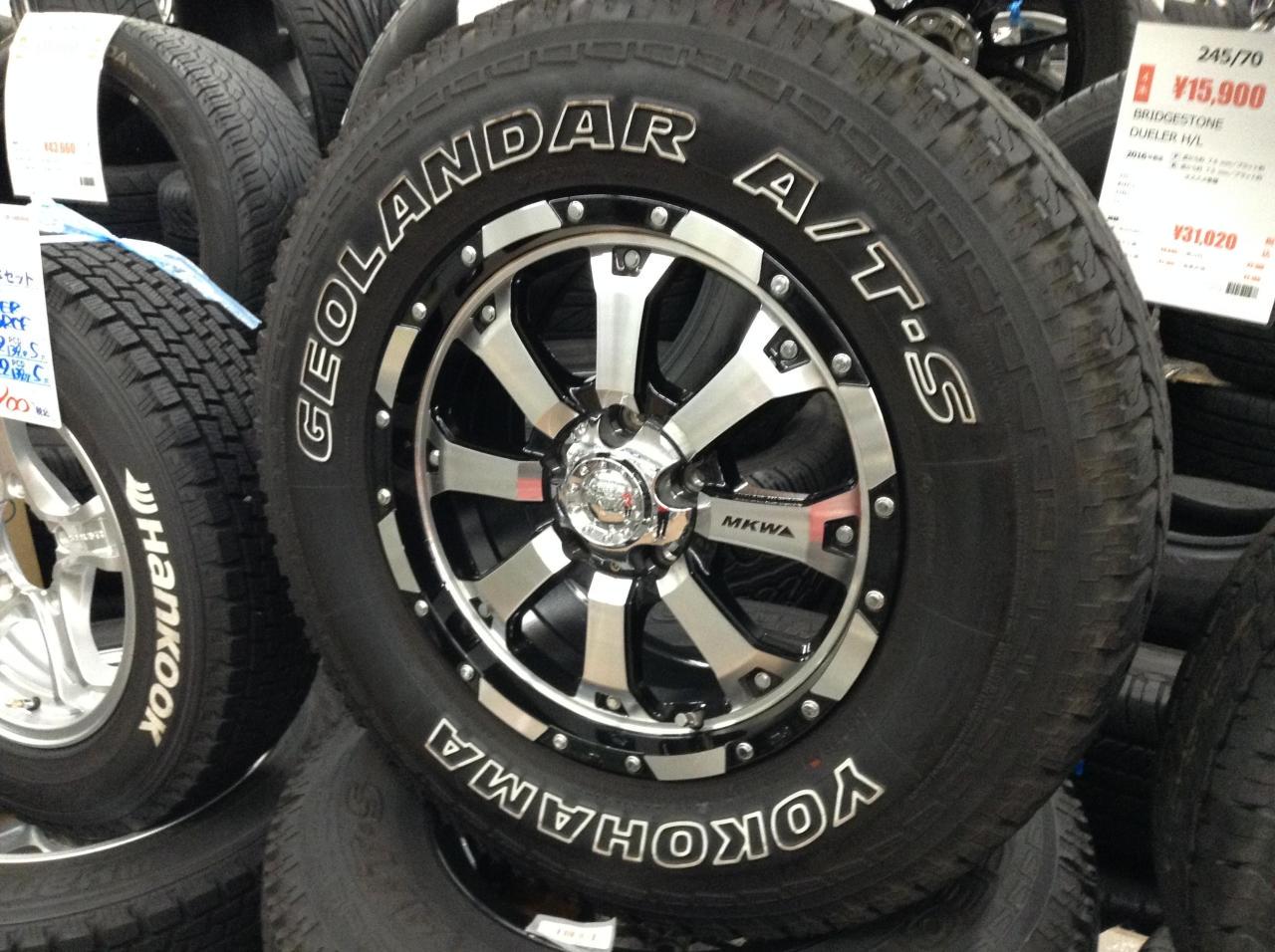 TRISTAR INTERNATIONAL MKW MK-46 ダイヤカットグロスブラック+YOKOHAMA GEOLANDAR A/T-S | カー用品 タイヤホイールセット 16インチ ...