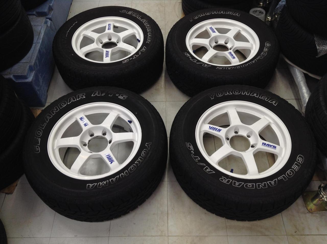 RAYS VOLKRACING(ボルクレーシング) TE37C LARGE P.C.D. + YOKOHAMA GEOLANDAR A/T ...