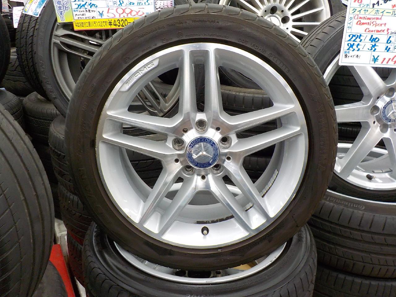 M.BENZ Cクラス(W204)後期AMGスポーツパッケージ純正ホイール + YOKOHAMA ADVAN SPORT V105MO ...