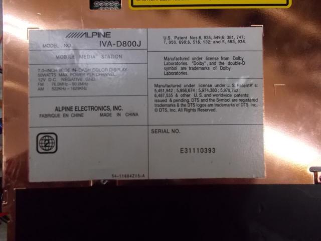 ALPINE IVA-D800J | カー用品 ヘッドユニット アンプ内蔵DVDチューナーを通販で購入する | 中古カー＆バイク用品の販売なら ...