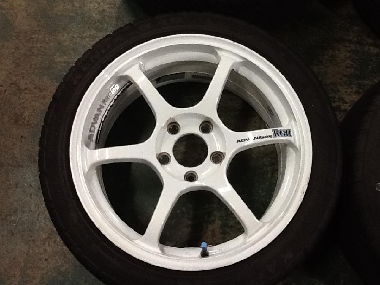 YOKOHAMA ADVAN Racing RG2 ホワイト + KENDA KAISER タイヤホイール4本セット | 中古品 | アップ ...