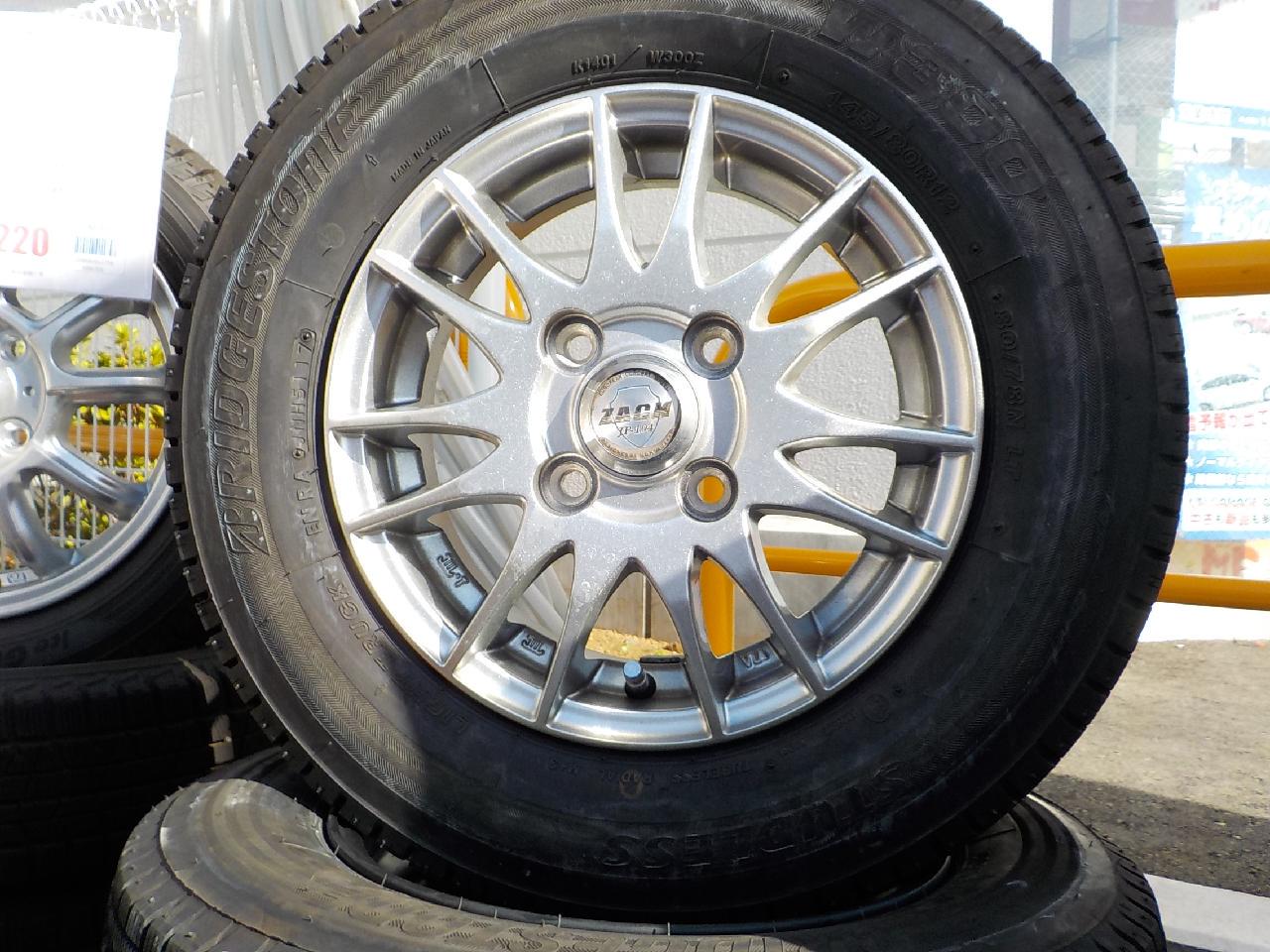 JAPAN SANYO ZACK JP-104 + BRIDGESTONE W300 145R12 | カー用品 スタッドレスタイヤホイールセット 12インチスタッドレスタイヤホイールセットを ...