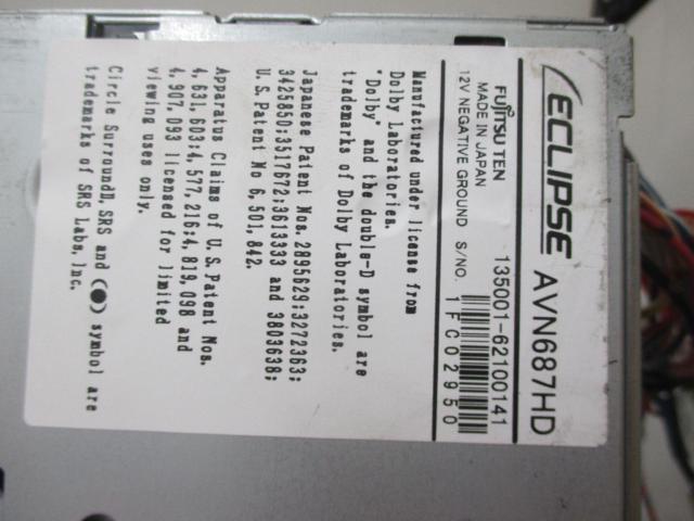 ECLIPSE AVN687HD | 中古品 | アップガレージ 岡崎宇頭店 | カー用品 カーナビ(地デジ） HDDナビ(地デジ)を通販で購入する | 中古カー＆バイク用品の販売ならアップガレージ