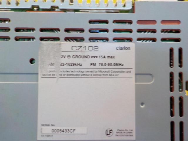 【値下げしました】Clarion CZ102 | カー用品 ヘッドユニット CDチューナーを通販で購入する | 中古カー＆バイク用品の販売ならアップガレージ