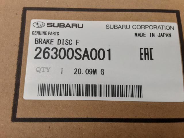 『確認』 スバル純正(SUBARU)[26300SA001] レガシィ フロントブレーキディスクローター 2枚セット | カー用品 ブレーキ系 ...