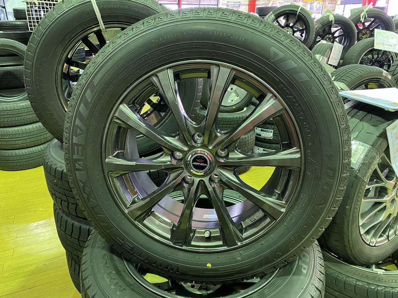 DUNLOP(ダンロップ) AIRNOVA SB10 ブラック10本スポーク + DUNLOP(ダンロップ) WINTER MAXX 03 イボあり | カー用品 スタッドレスタイヤホイール ...