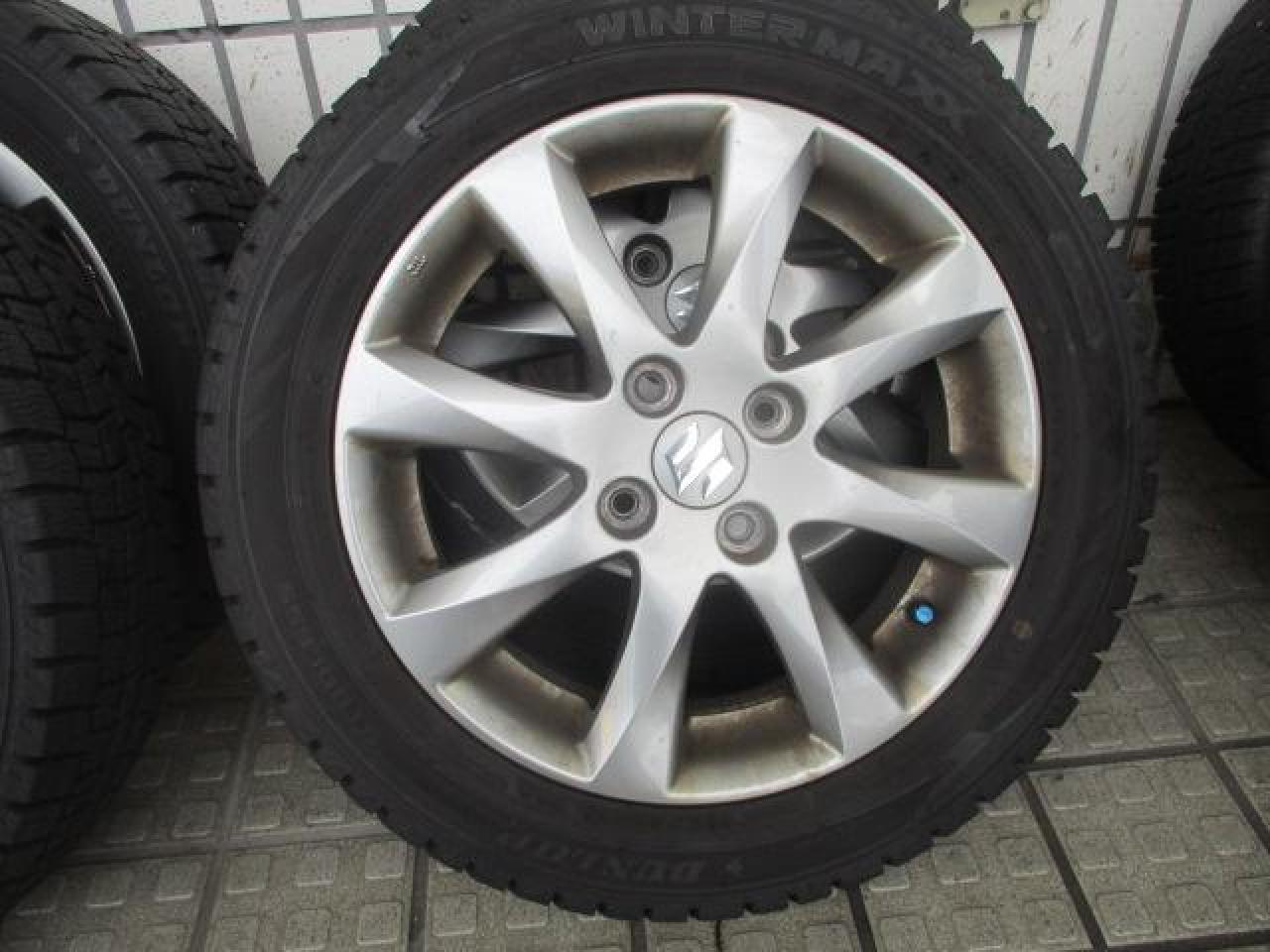 スズキ純正 ソリオ アルミホイル + DUNLOP WMO02 4/4 | カー用品 スタッドレスタイヤホイールセット 15インチスタッドレス ...