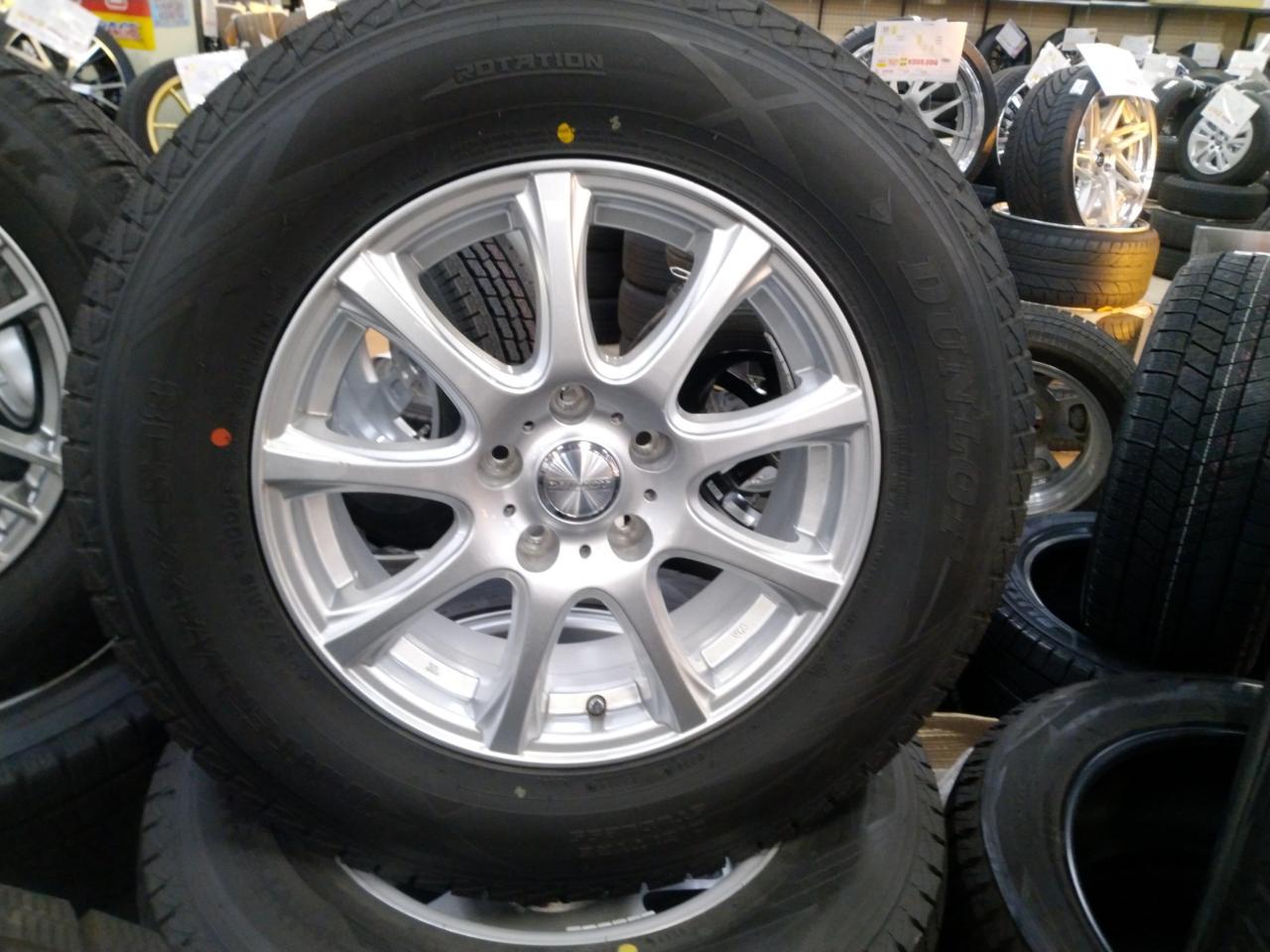 DUNLOP DUFACT DS9 + DUNLOP WNTERMAXX SJ8 ★デリカD:5/アウトランダー★ | カー用品 スタッドレスタイヤホイールセット 16インチスタッドレスタイヤ ...