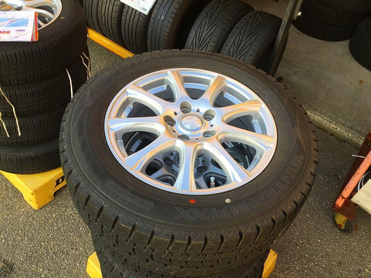 [S2205]DUNLOP DUFACT DS9 + DUNLOP WINTERMAXX WM02 215/60R16 | カー用品 スタッドレスタイヤホイールセット 16インチスタッドレス ...