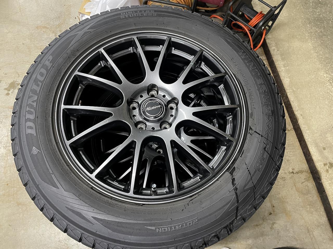 Mistire + DUNLOP(ダンロップ) WINTERMAXX SJ8 | カー用品 スタッドレスタイヤホイールセット 18インチ ...