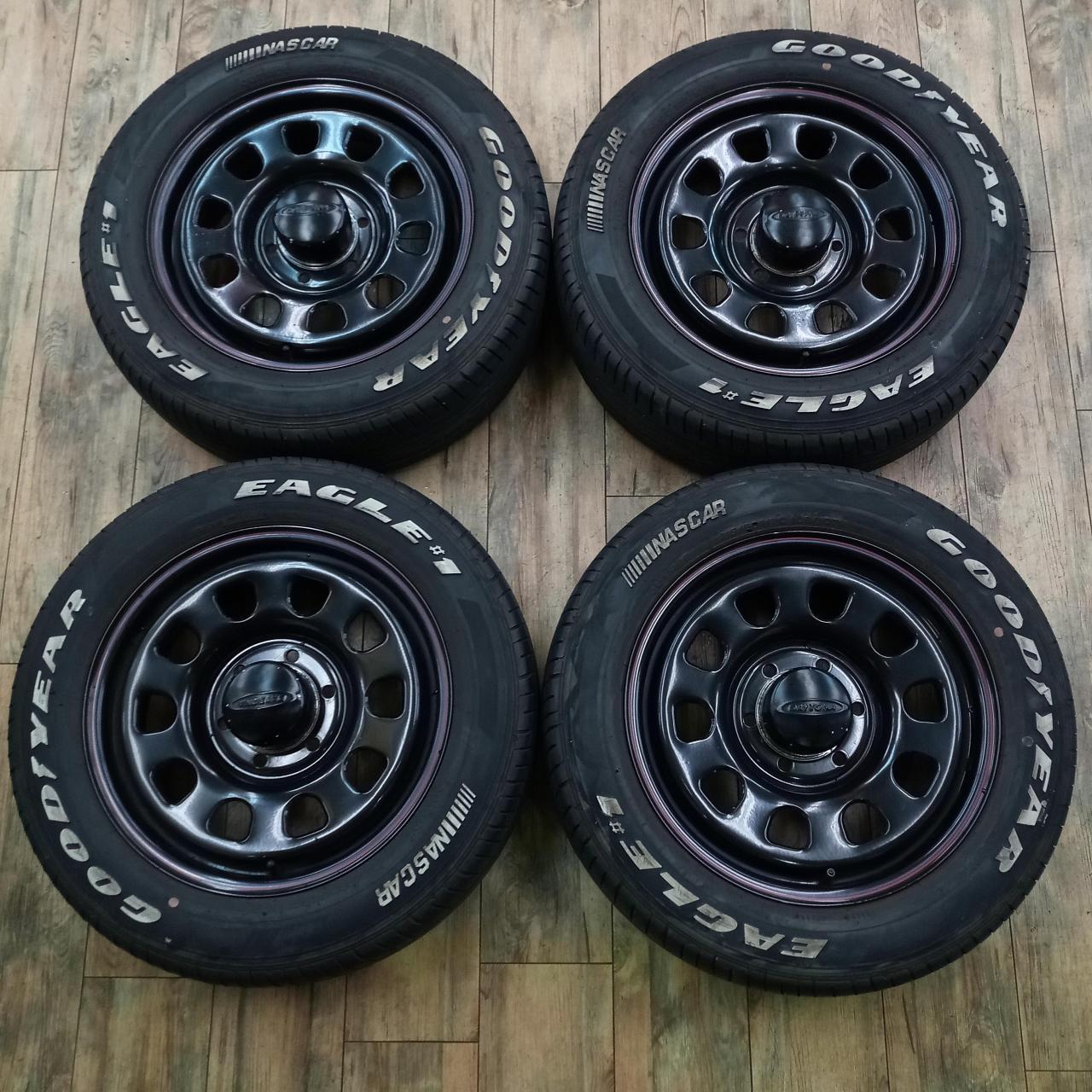 【大幅値下げ!!】MLJ(エムエルジェイ) DAYTONA SS(デイトナ エスエス) スチールホイール + GOODYEAR(グッドイヤー) NASCAR EAGLE#1 2018年製造 ...