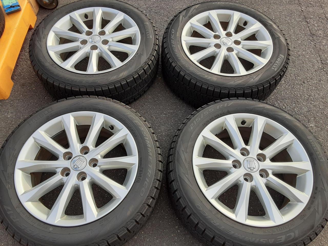 トヨタ純正(TOYOTA) クラウンロイヤル(GRS202?)純正ホイール + PIRELLI(ピレリ) ICEASIMMETRICO 4本 ...