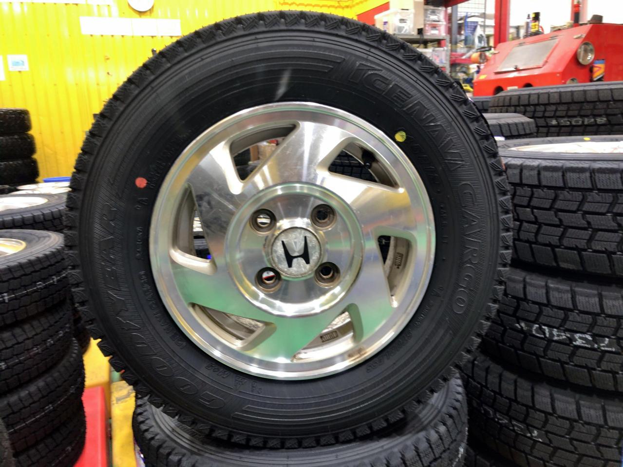 HONDA バモス純正ホイール + GOODYEAR ICE NAVI CARGO | カー用品 スタッドレスタイヤホイールセット 12インチ ...