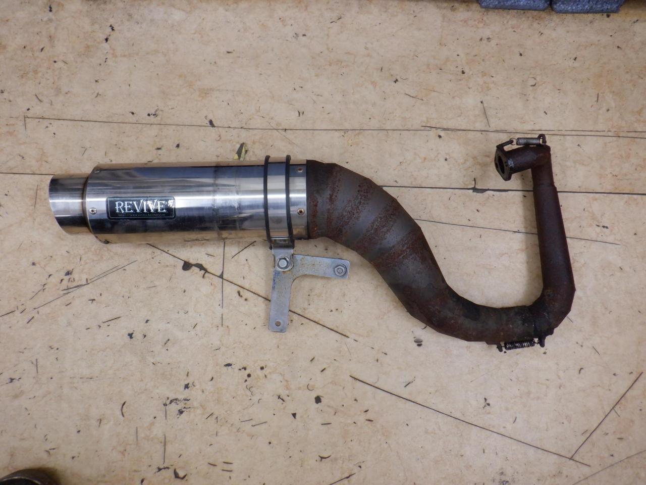 ☆値下げしました!!☆REVIVE(リバイブ) スポーツマフラー スラッシュカット クロームメッキ ジャイロX 初期/中期 2スト用 ...