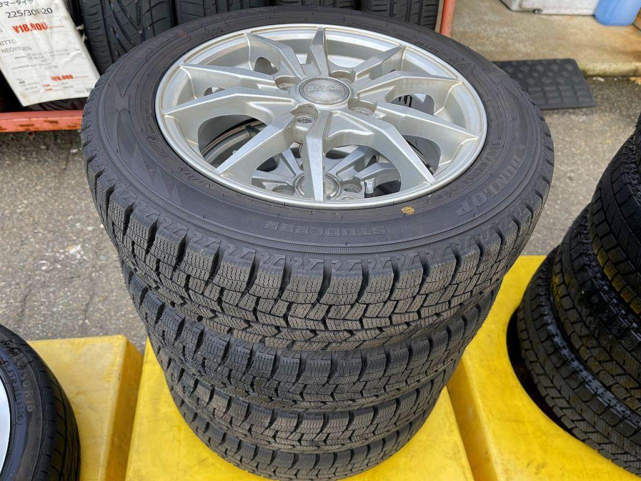 MARUKA SERVICE BRAKE + DUNLOP WINTERMAXX WM02 155/65R14 2022年製 4本セット | カー用品 スタッドレスタイヤホイールセット 14 ...