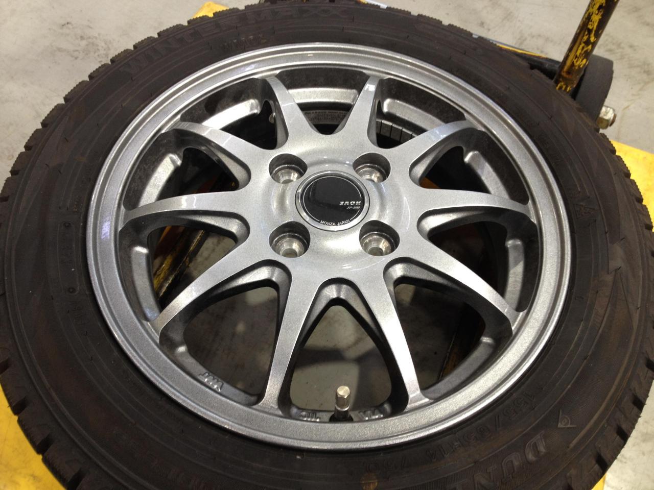 ☆タント・スペーシア☆MONZA JAPAN ZACK JP-202 + DUNLOP(ダンロップ) WINTERMAAX WM02 | カー用品 スタッドレスタイヤホイールセット 14インチ ...