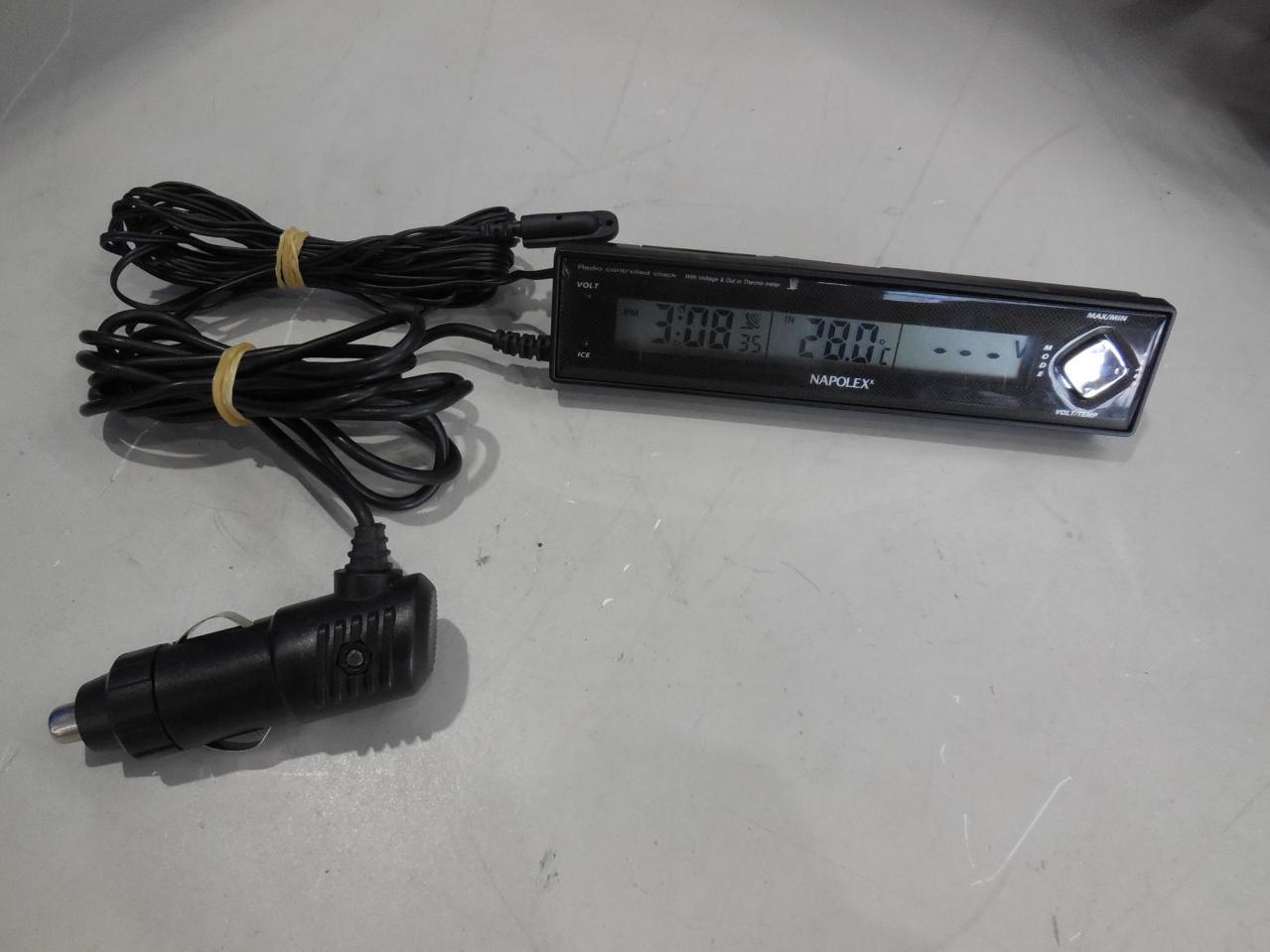 NAPOLEX Radio controlled clock with Voltage & Out inThemo meter | カー用品 ...