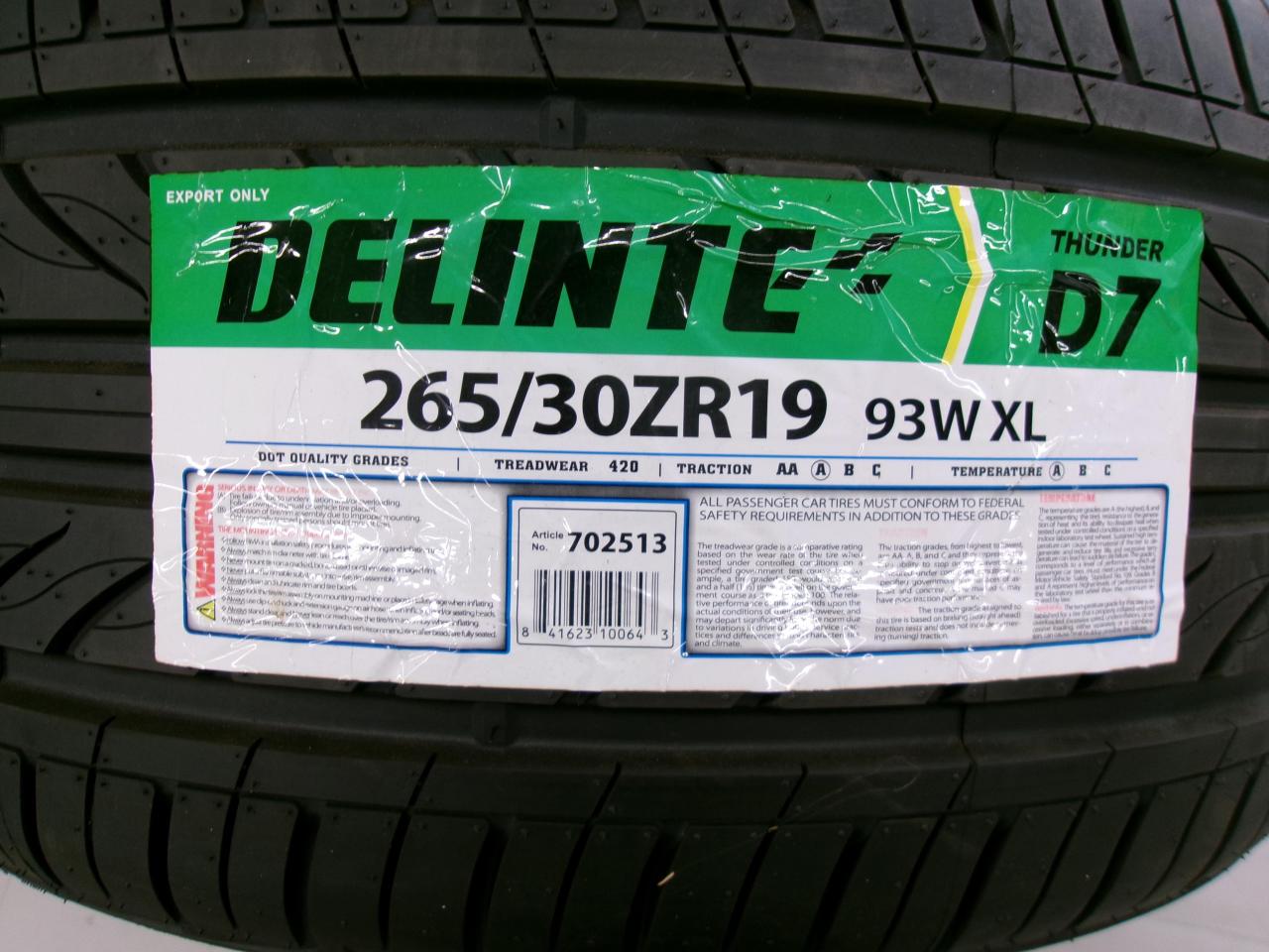 DELINTE THUNDER D7 | カー用品 タイヤ 19インチタイヤを通販で購入する | 中古カー＆バイク用品の販売ならアップガレージ