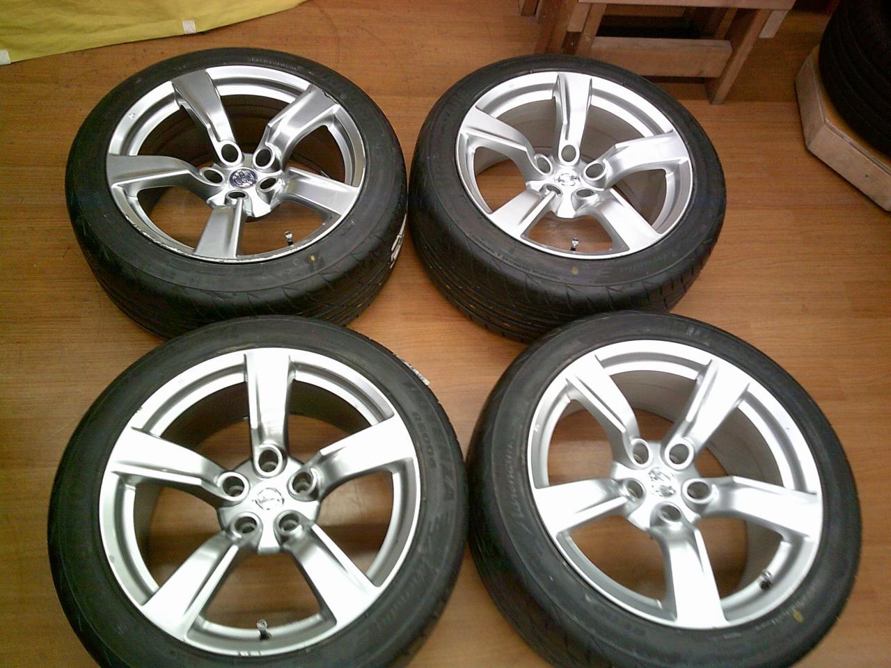 【日産純正】フェアレディZ34 純正スポークホイール+BRIDGESTONE POTENZA RE004 | カー用品 タイヤホイールセット 18インチタイヤホイールセットを通販で購入する ...