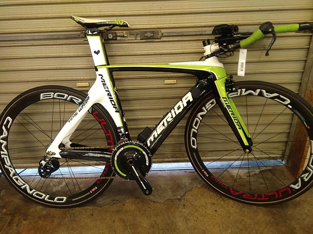 MERIDA TIME WARP TEAM 2014年モデルくらい?? カーボンTTバイク/2×10S ※Di2バッテリー充電器無し/シート ...