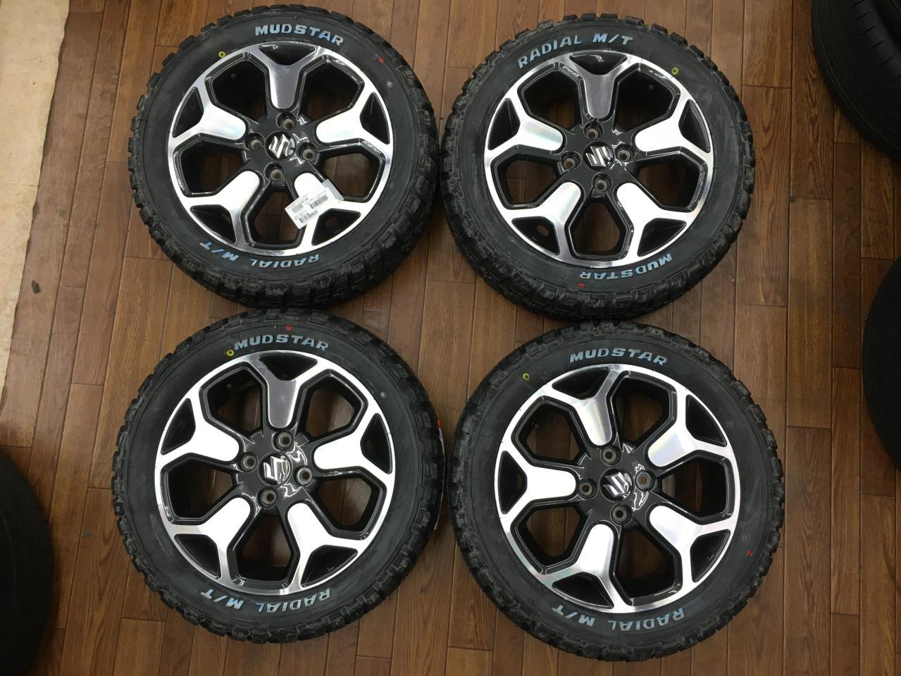 ★大幅値下げしました★【新品タイヤ付き♪】SUZUKI MR52S ハスラー純正ホイール + MUDSTAR RADIAL M/T ホワイトレター | カー用品 タイヤホイールセット 15 ...