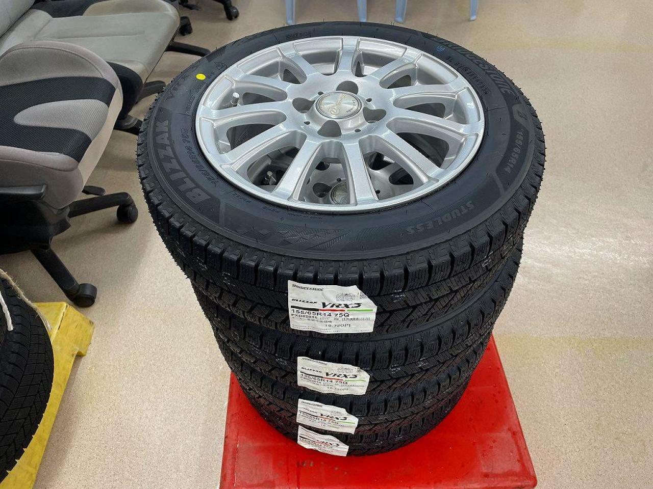 【中古ホイール新品スタッドレスセット】 LA STRADA TIRADO α + BRIDGESTONE(ブリヂストン) BLIZZAK VRX3 155/65R14 75Q 2023年製 4 ...