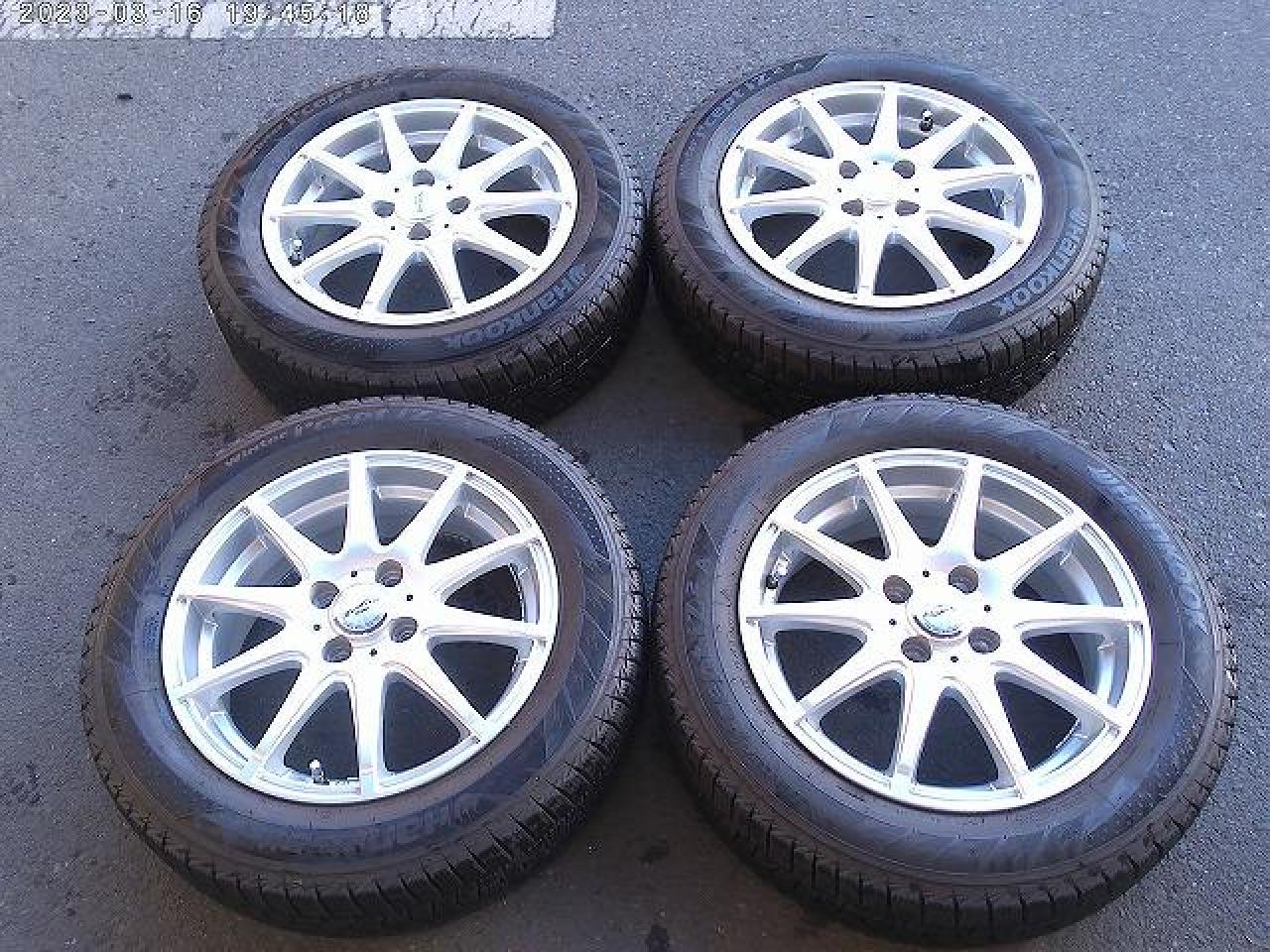 2【BADX(バドックス)】D.O.S.(ディーオーエス) ModicaⅡ ｽﾎﾟｰｸｱﾙﾐ+HANKOOK icePtiz2 | カー用品 スタッドレスタイヤホイールセット 15インチ ...