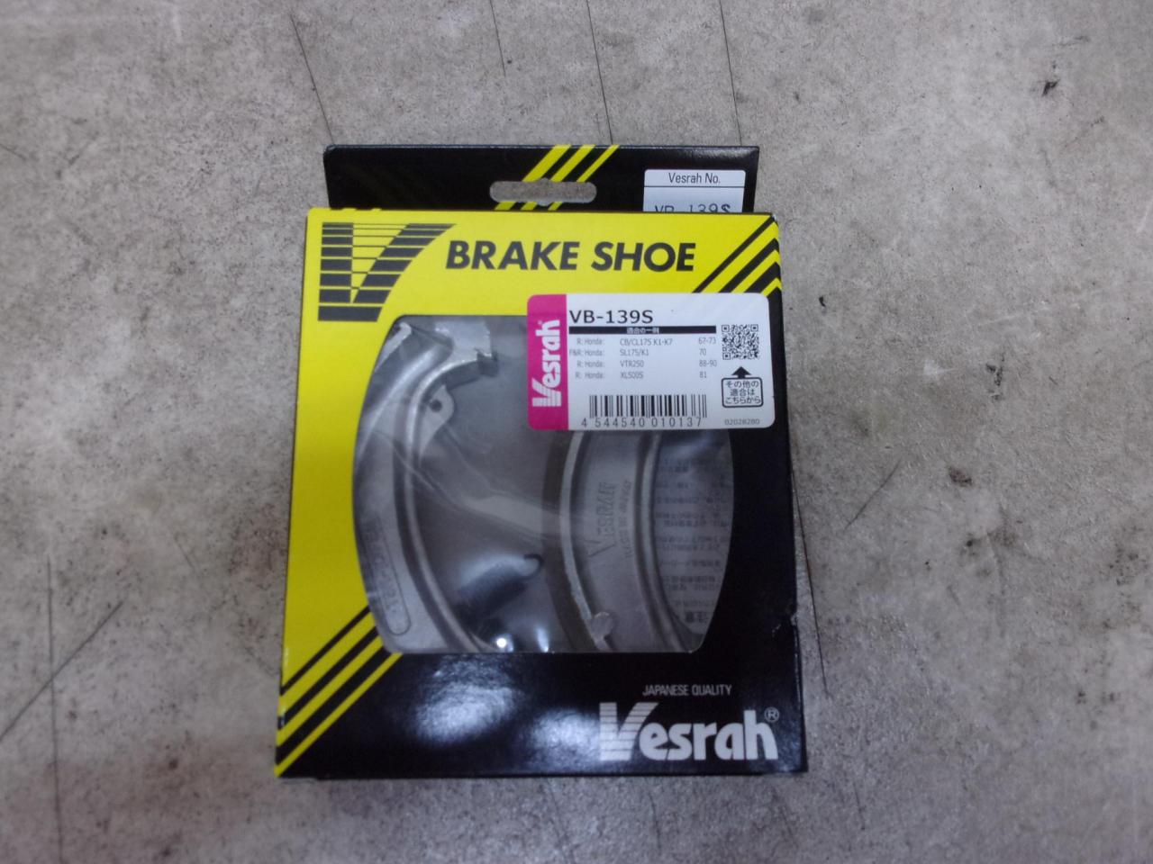 【Vesrah(ベスラ)】ブレーキシュー VB-139S | バイク用品 ブレーキ ブレーキシュー（二輪）を通販で購入する | 中古カー＆バイク用品の販売ならアップガレージ