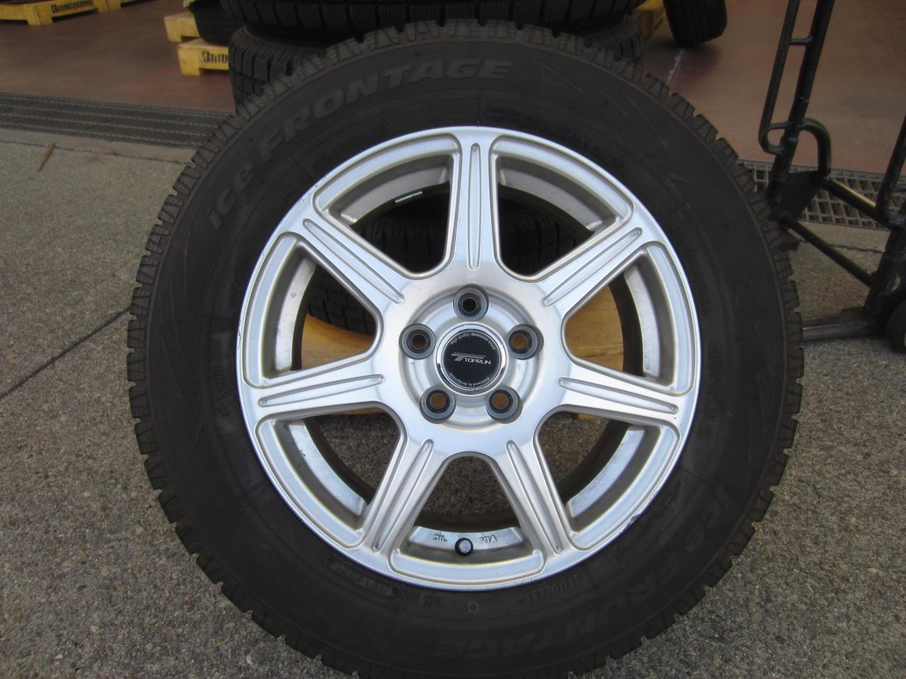 BRIDGESTONE(ブリヂストン) TOPRUN R7 + イエローハット ICE FRONTAGE | カー用品 スタッドレスタイヤホイールセット 15インチスタッドレスタイヤホイール ...