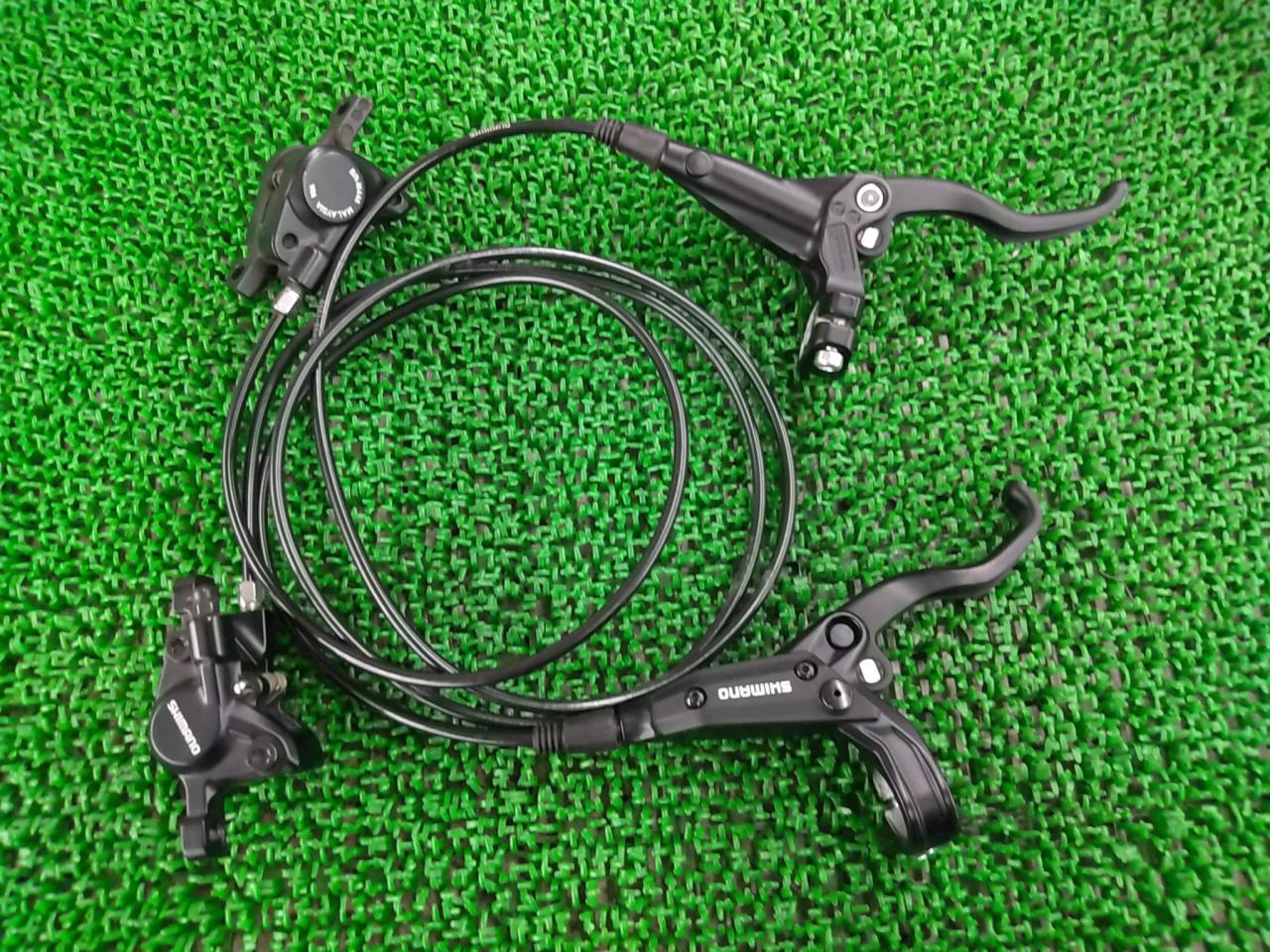 SHIMANO(シマノ) BR-M446 + BL-M445 油圧ディスクブレーキキャリパー + ブレーキレバー 前後左右セット | ディスク ...