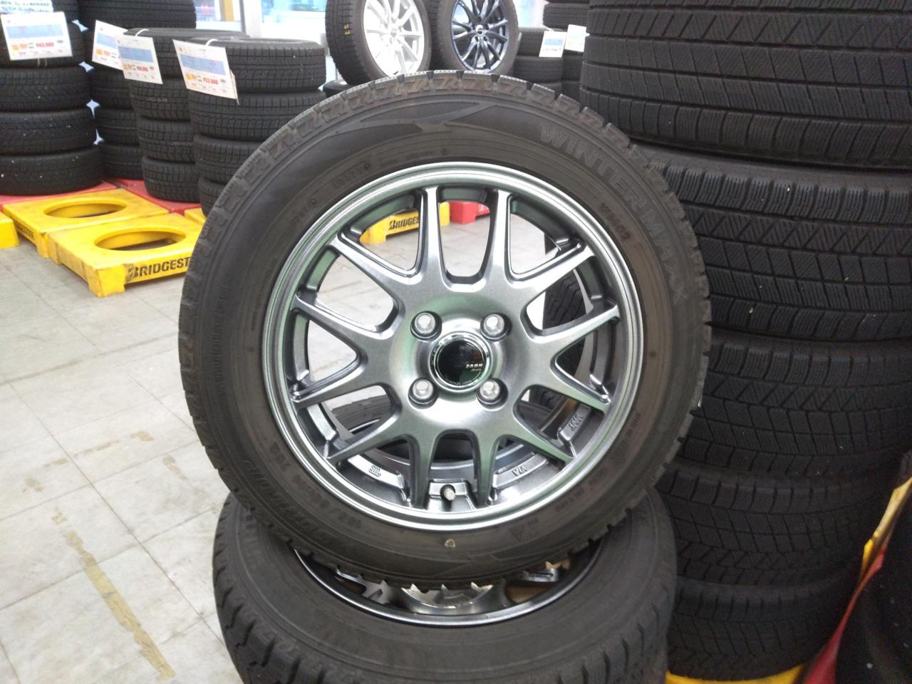 JAPAN SANYO ZACK JP-205 + DUNLOP WINTERMAXX WM02 | カー用品 スタッドレスタイヤホイールセット 14インチスタッドレスタイヤホイールセットを ...