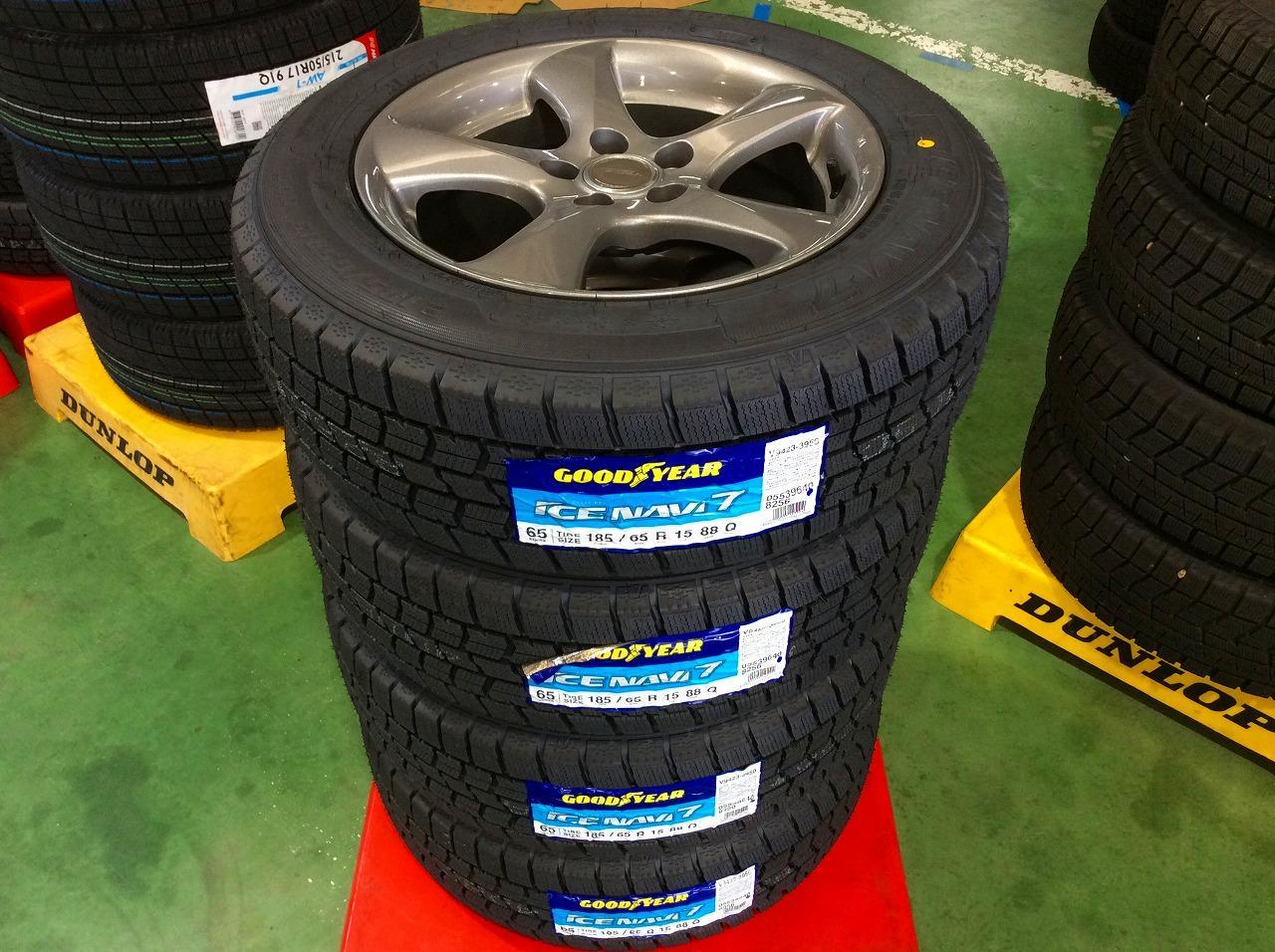 99 BRIDGESTONE TOPRUN + GOODYEAR(グッドイヤー) ICE NAVI 7 185/65R15 【100-5H】★タイヤは新品! 現行 シエンタ | カー用品 ...