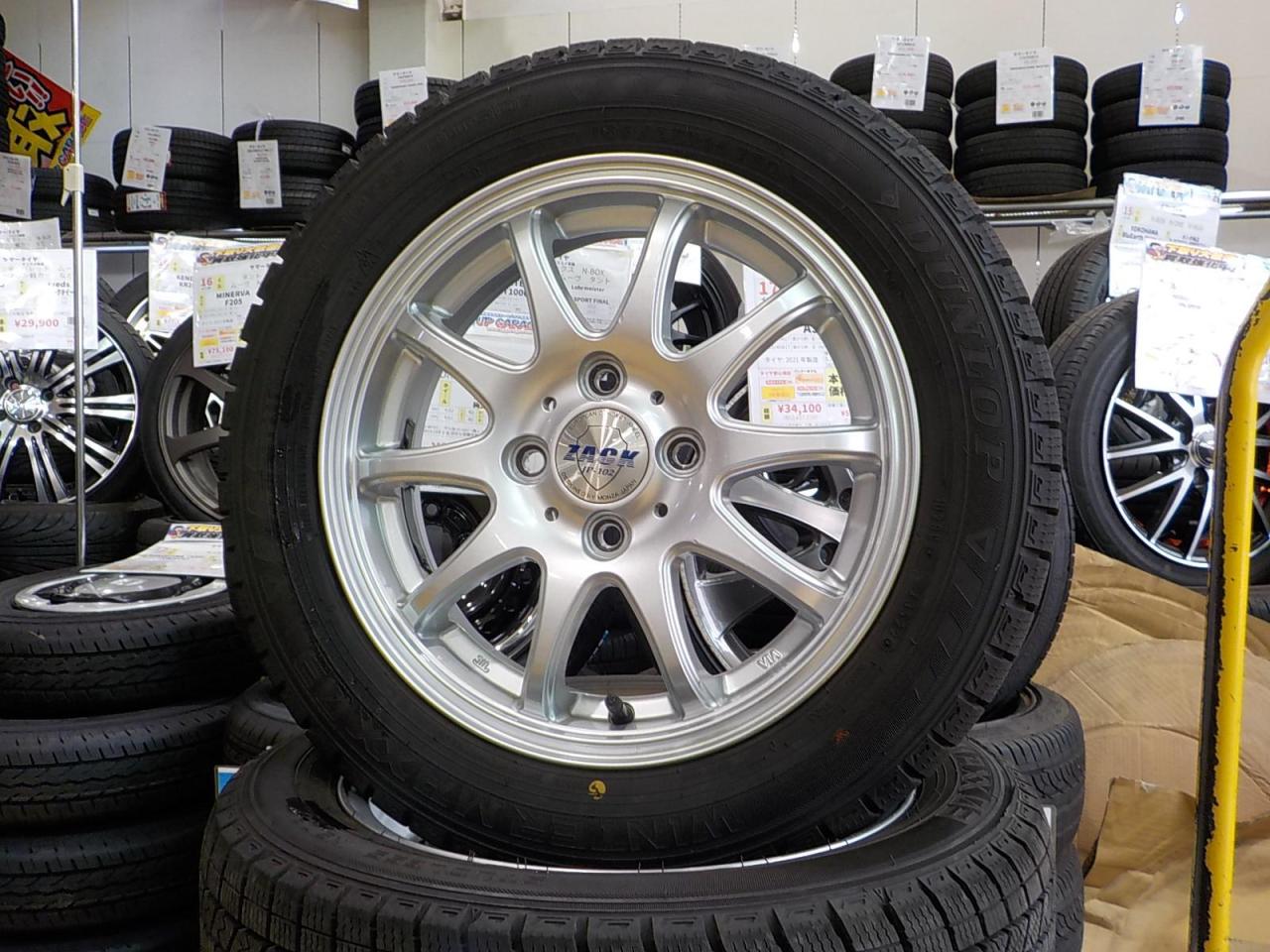 JAPAN SANYO(ジャパン三陽) ZACK(ザック) JP-102 + DUNLOP(ダンロップ) WINTERMAXX 03 | カー用品 スタッドレスタイヤホイールセット 14インチ ...