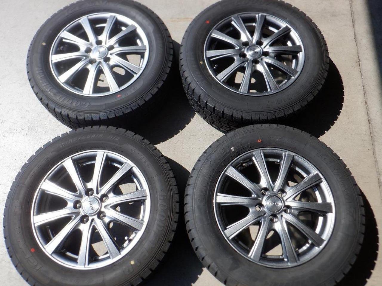 4 BADX(バドックス) D.O.S.(ディーオーエス) SE-10R + GOODYEAR ICE NAVI7 | カー用品 スタッドレスタイヤホイールセット 15インチスタッドレスタイヤ ...