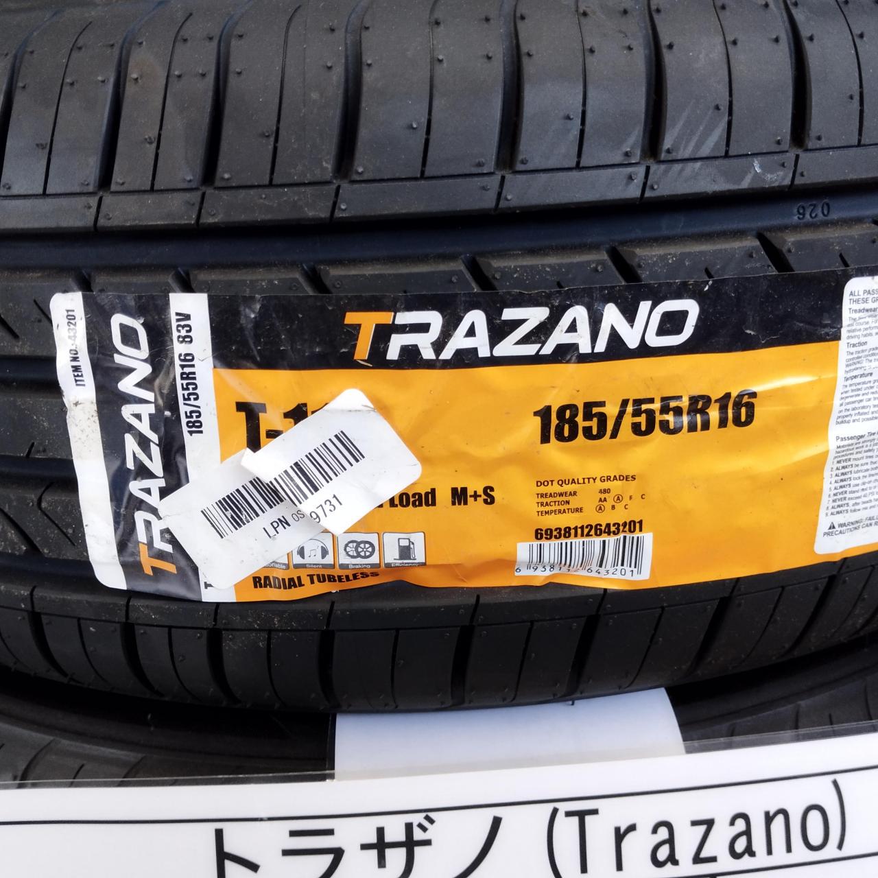 トラザノ(Trazano) サマータイヤ 185/55R16 83V (T-118) 新品4本セット | 未使用 | アップガレージ 青森三沢 ...