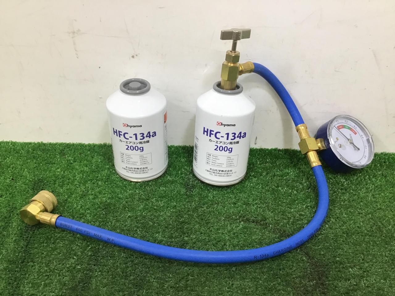 Ohyama [CH446] [HFC-134a] エアコンガス + ガスチャージホースゲージ | カー用品 冷却系 その他冷却系を通販で購入する | 中古カー＆バイク用品の販売ならアップガレージ
