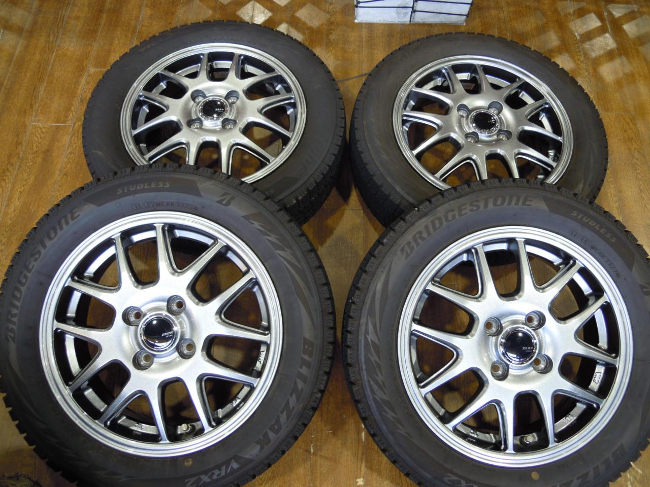 JAPAN SANYO ZACK JP-205+BRIDGESTONE BLIZZAK VRX2 155/65R14 4本 | カー用品 スタッドレスタイヤホイールセット 14インチ ...