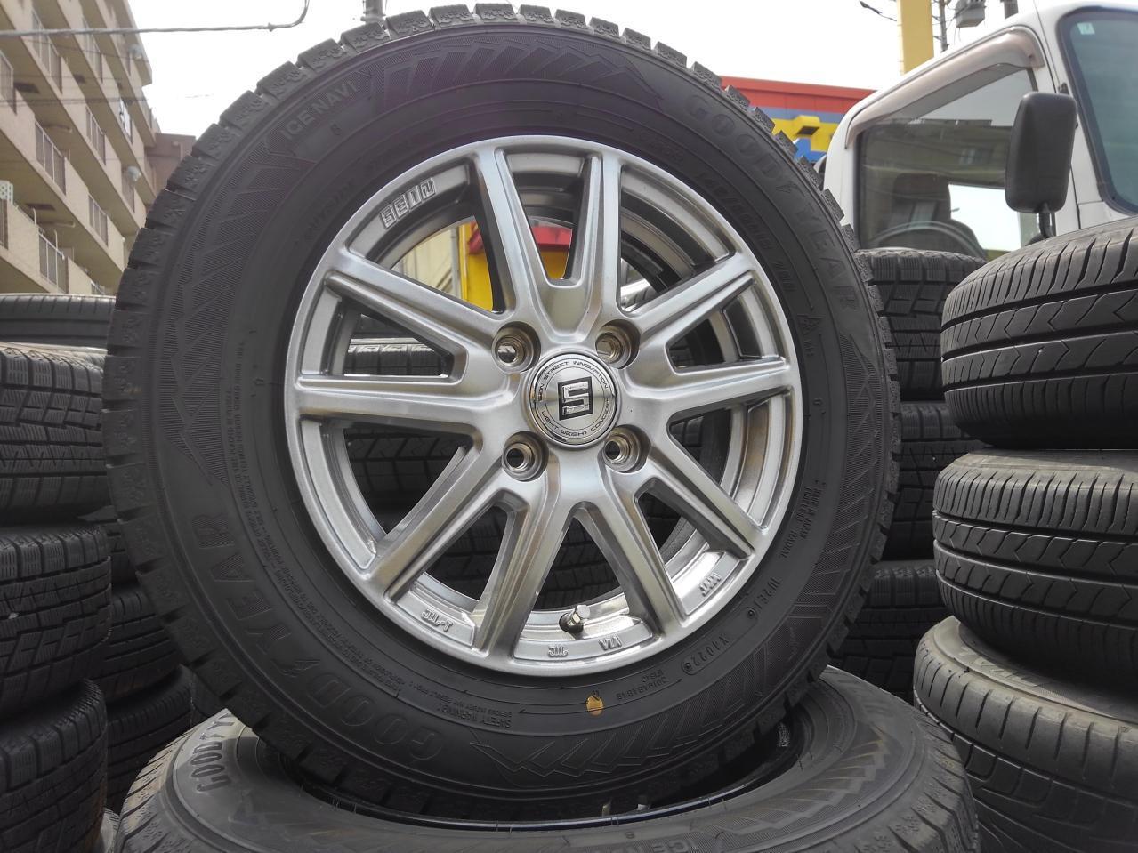 KYOHO(共豊) SEIN(ザイン) SS + GOODYEAR(グッドイヤー) ICE NAVI 8 | カー用品 スタッドレスタイヤホイールセット 13インチスタッドレスタイヤホイール ...