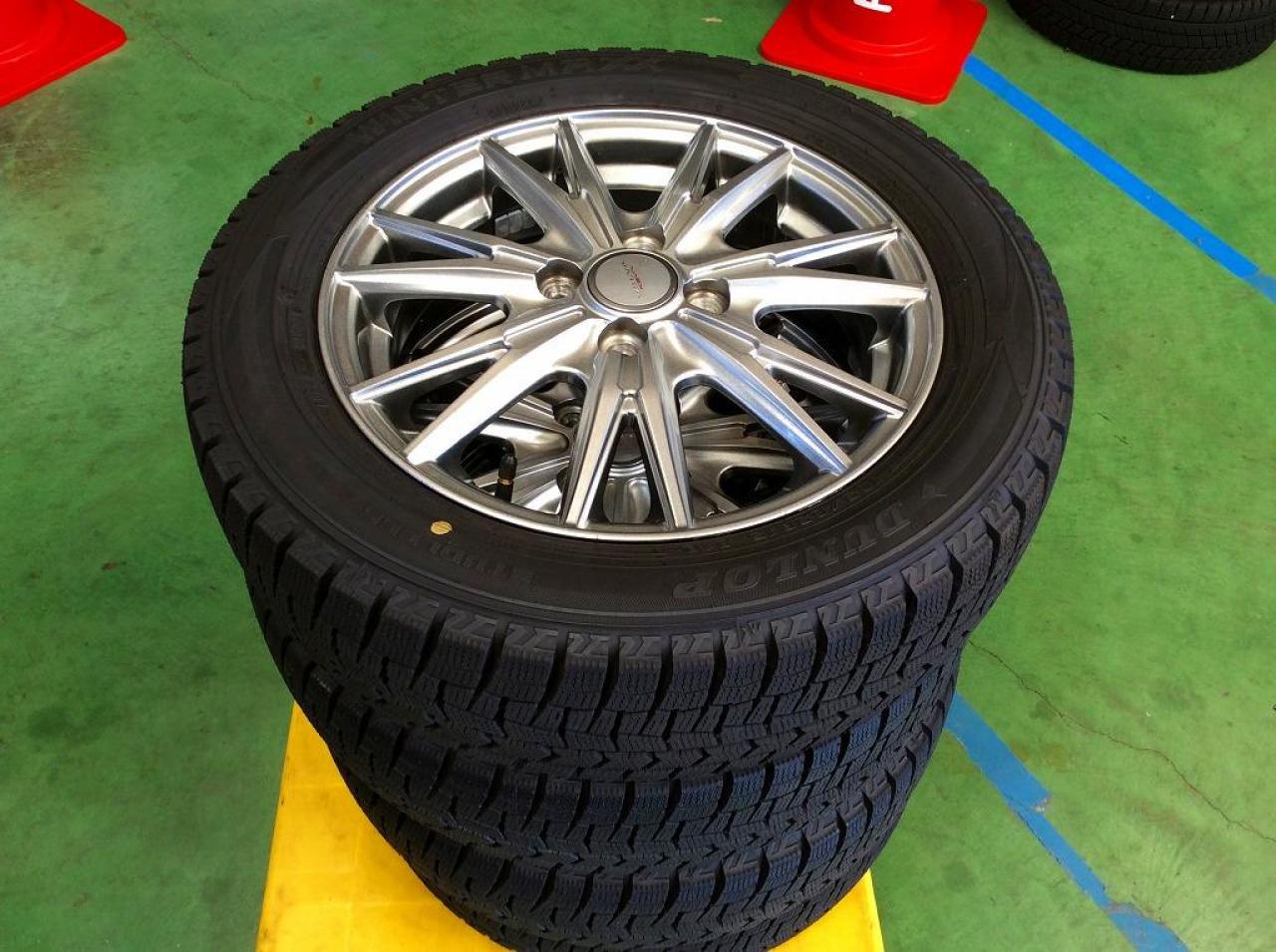 上 weds VELVA KEVIN + DUNLOP(ダンロップ) WINTERMAXX WM02 165/65R15 ★ミゾたっぷり ...