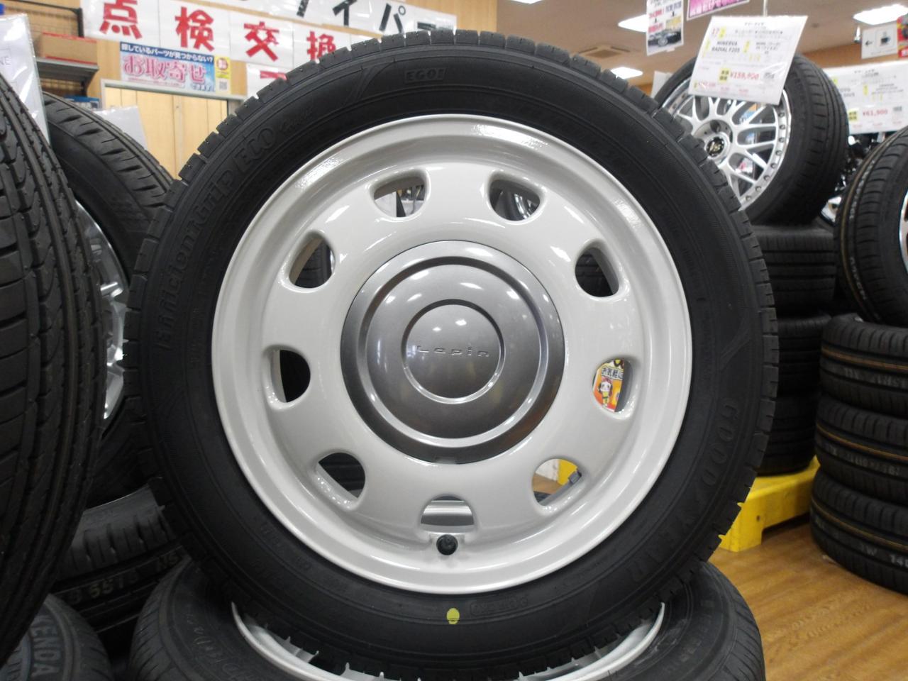 スズキ純正(SUZUKI) ラパン(LC)/HE33 純正ホイール + GOODYEAR(グッドイヤー) E-Grip ECO EG01 | カー用品 タイヤホイールセット 14インチタイヤ ...