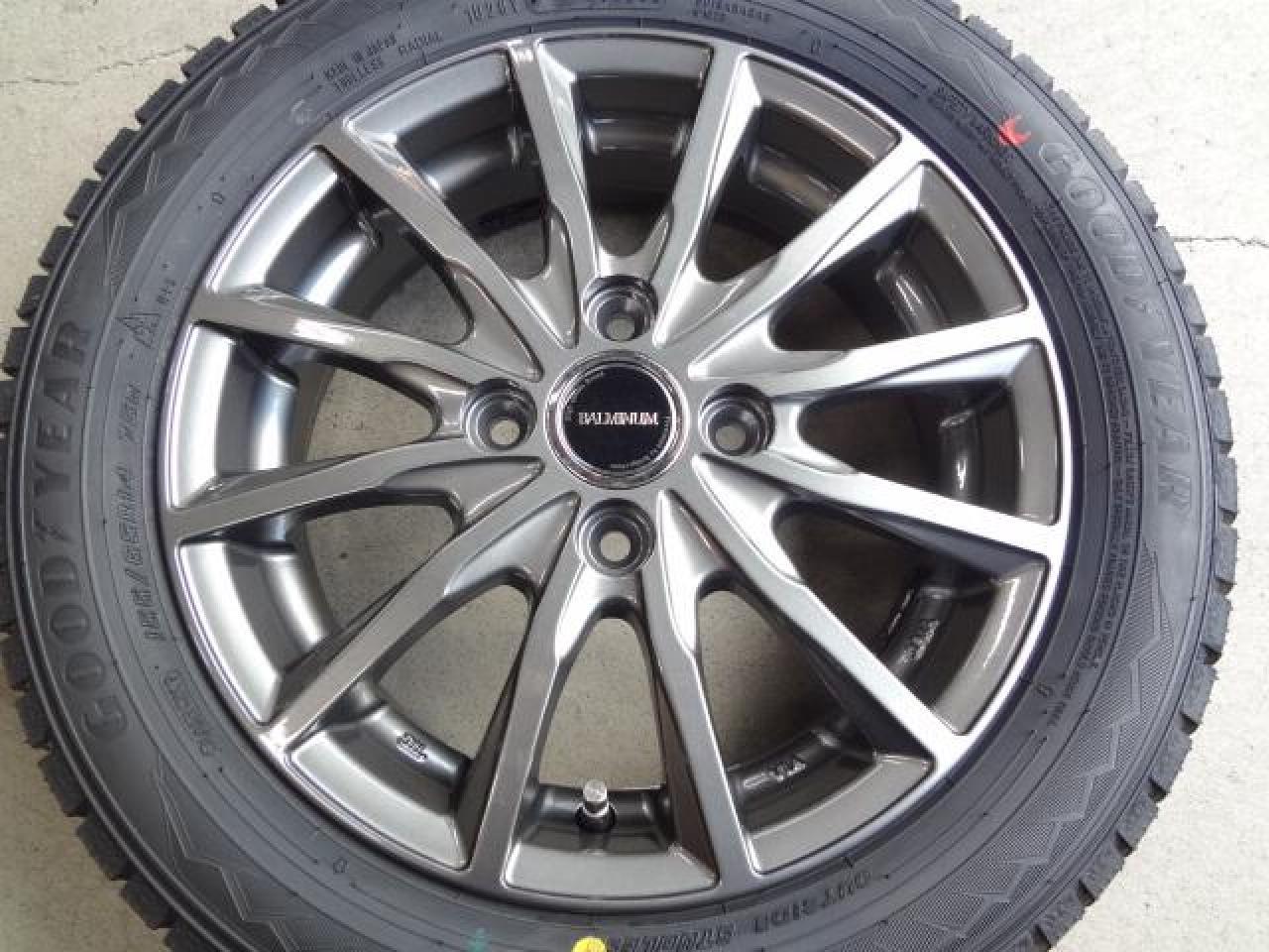 BRIDGESTONE BALMINUM AR12 + GOODYEAR 【 ICE NAVI 8 】 155/65-14 4本セット | カー用品 スタッドレスタイヤホイールセット 14 ...