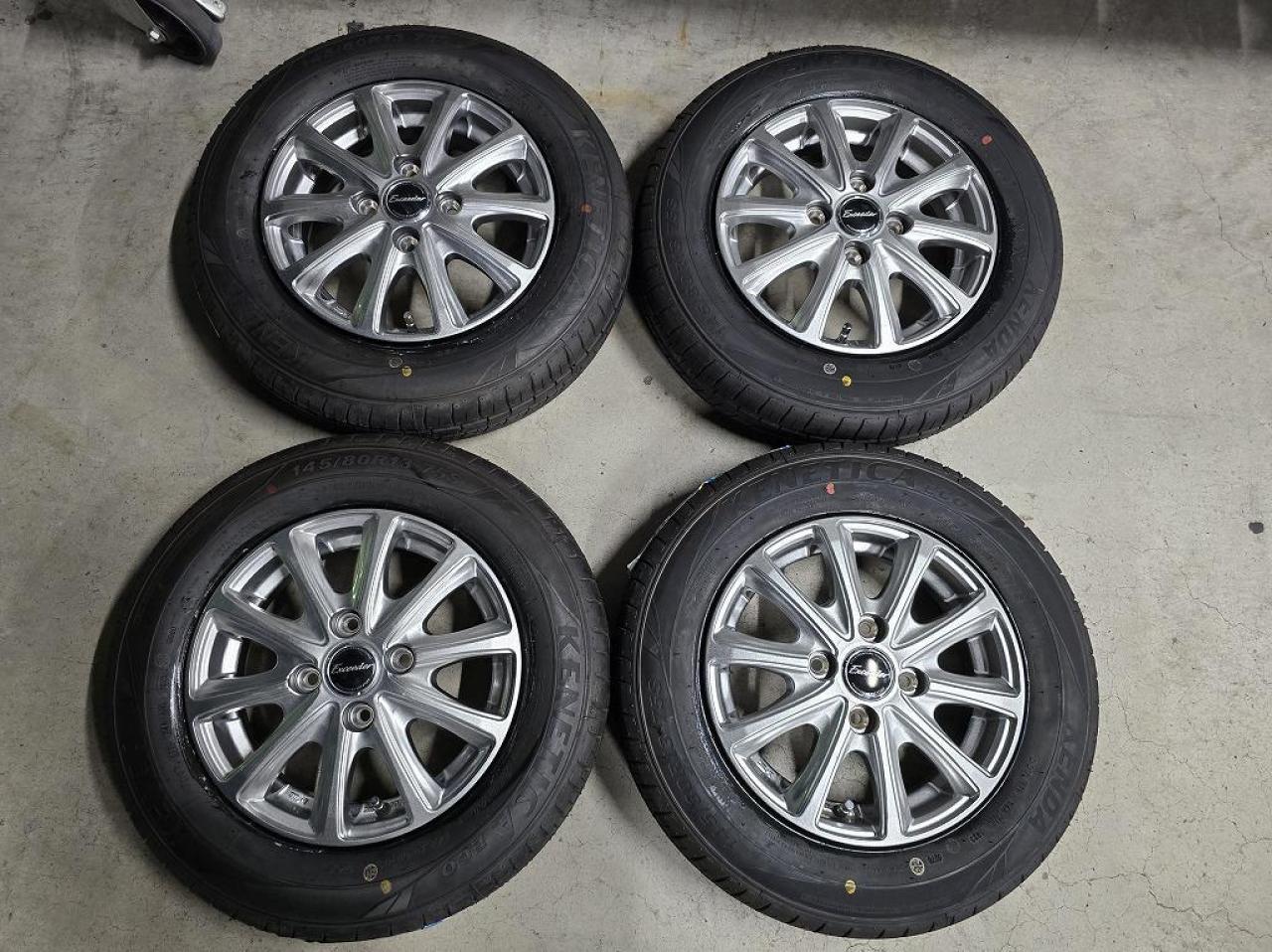 1 HOT STUFF(ホットスタッフ) Exceeder(エクシーダー) E02 + KENDA(ケンダ) KR203 | カー用品 タイヤホイールセット 13インチタイヤホイールセットを ...